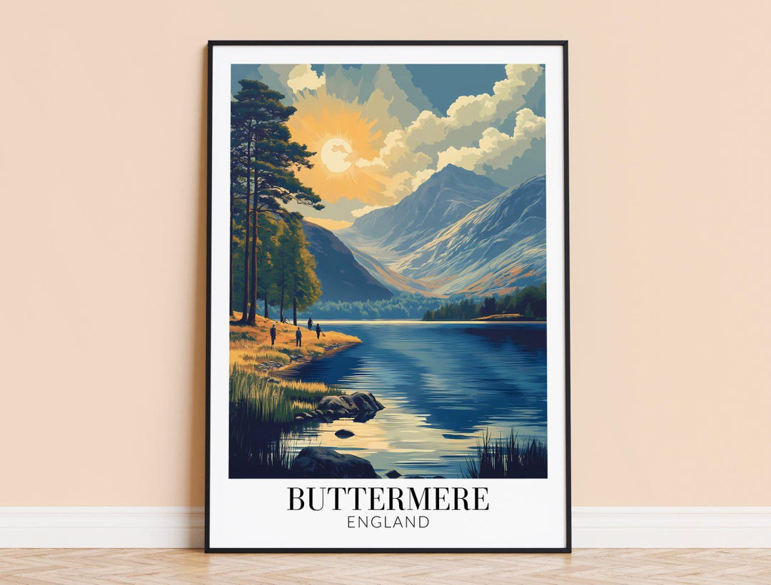 Buttermere Print - Buttermere Lake District England Travel Wall Hanging ...