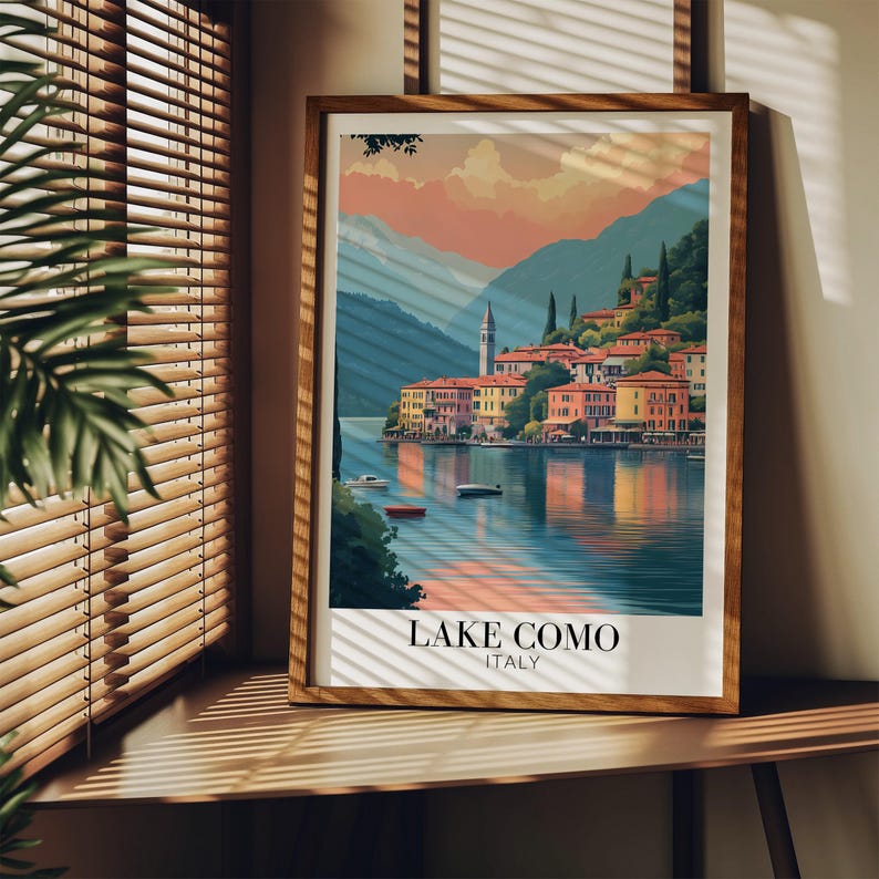 Lake Como Print - Lake Como Italy Travel Wall Hanging - Home Decoration ...