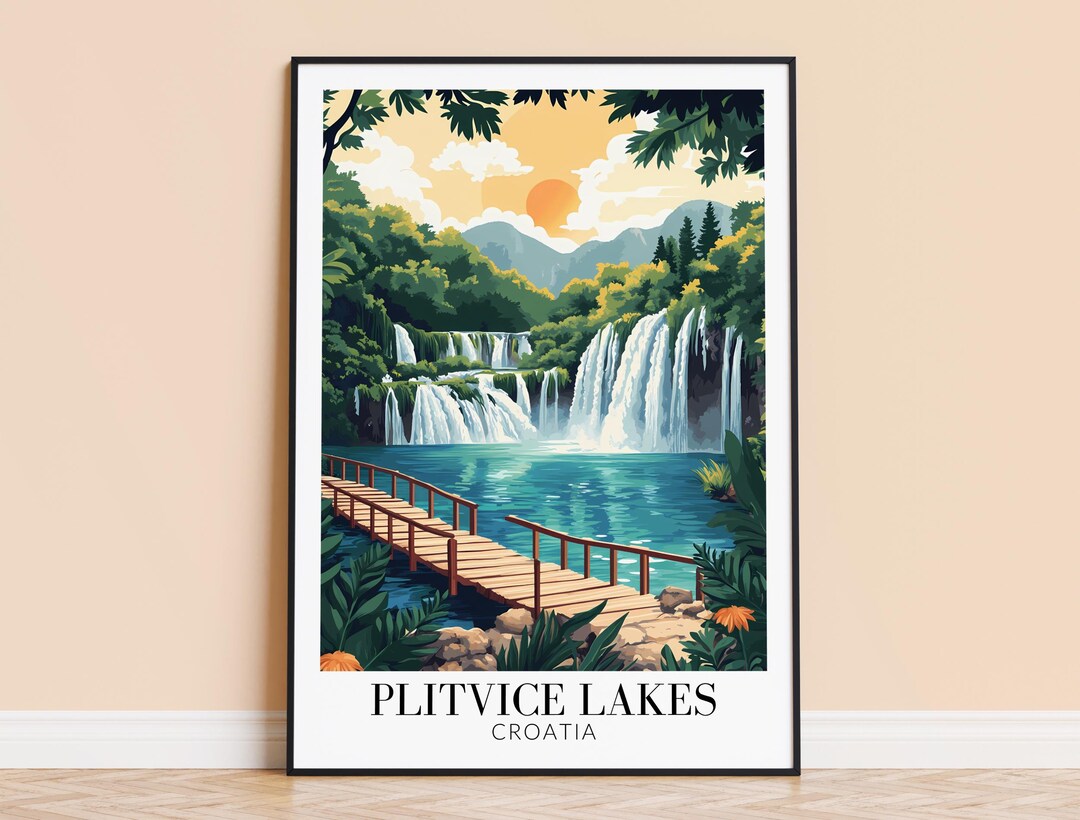Plitvice Lakes Print – Croatia Wall Art Poster, Plitvice Travel Print ...