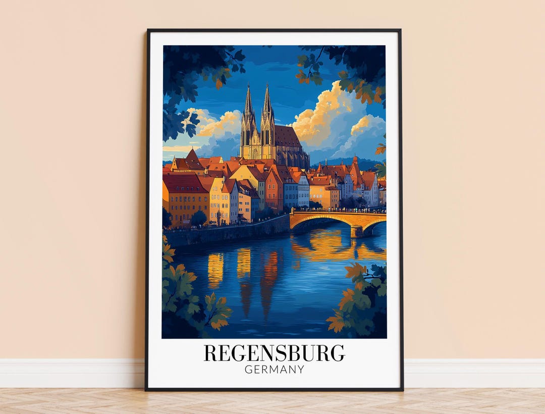 Regensburg Germany Print – Bavarian Travel Poster, Personalized Art - Etsy