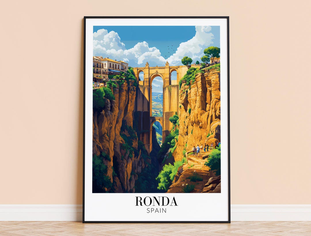 Ronda Print – Spain Wall Art Poster, Andalusian Mountain Print, Home Decor, Wedding ...