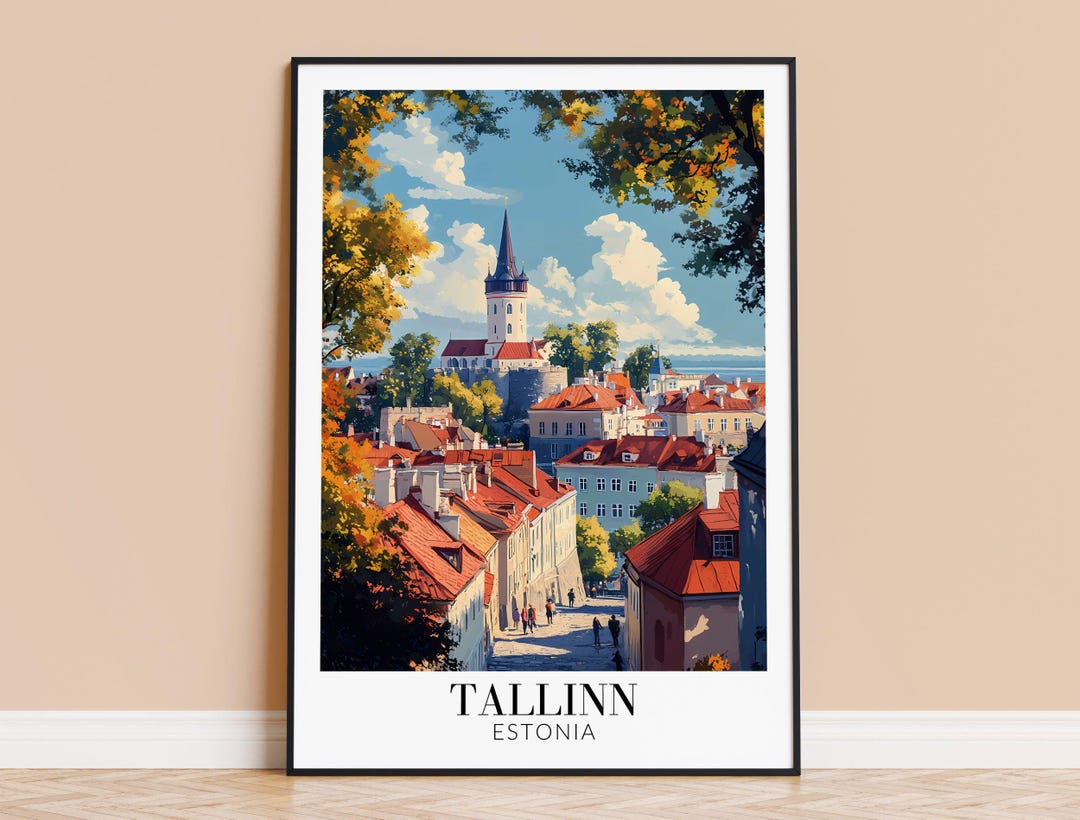 Tallinn Estonia Travel Poster – Personalized Cityscape Wall Art - Etsy