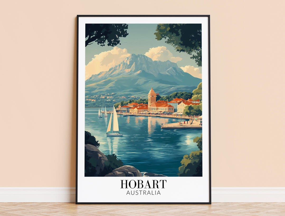 Hobart Print - Hobart Tasmania Travel Wall Hanging - Home Decoration ...