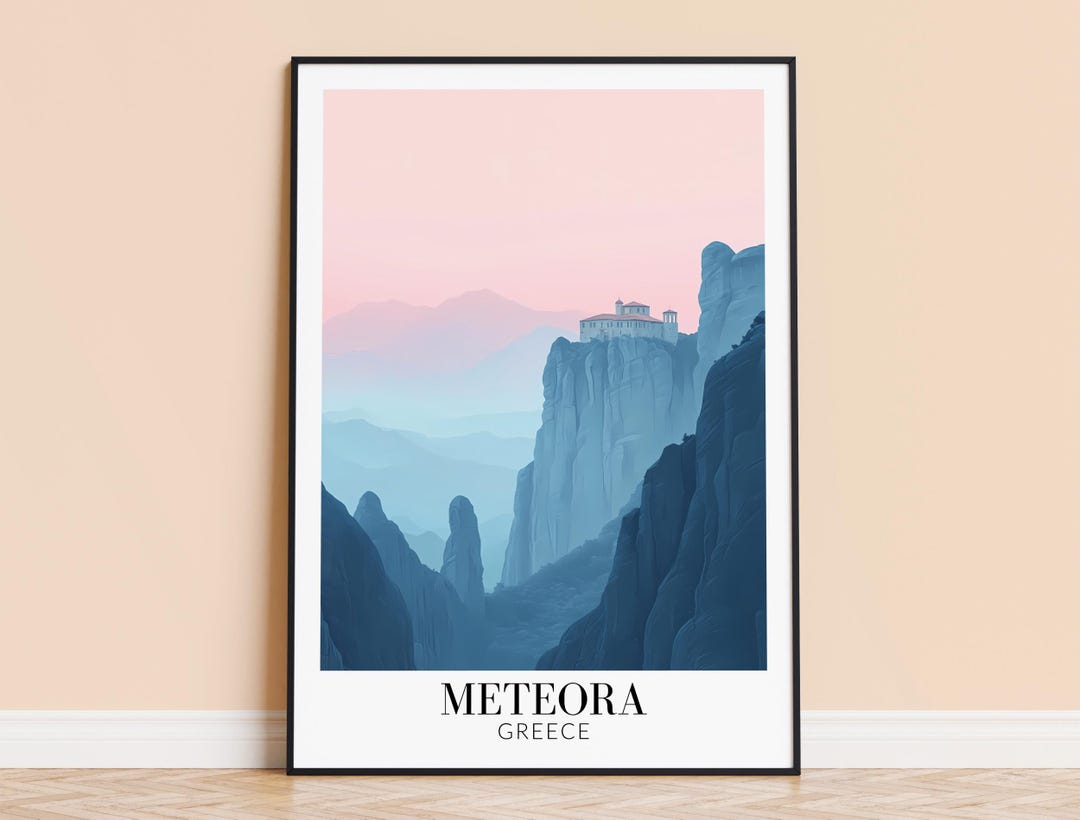 Meteora Print - Meteora Greece Travel Wall Hanging - Home Decoration ...