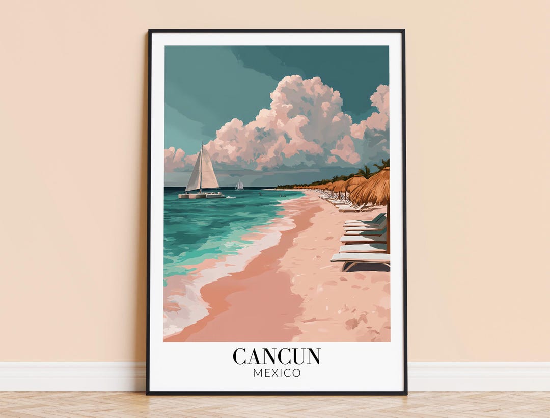 Cancun Print - Cancun Mexico Travel Wall Hanging - Home Decoration ...