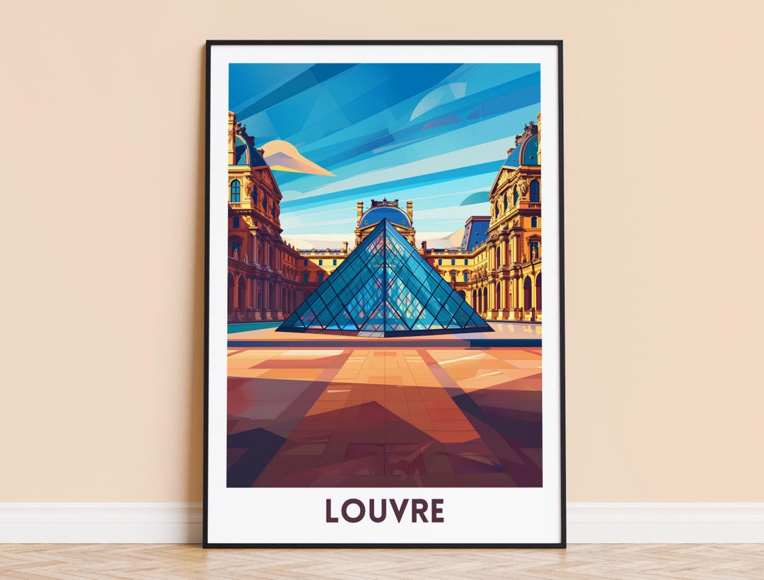 Louvre Museum Poster - Paris Landmark Art - Iconic Architecture Print ...