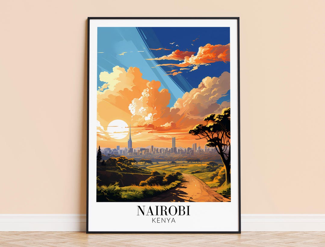 Nairobi Print - Nairobi Kenya Travel Wall Hanging - Home Decoration ...