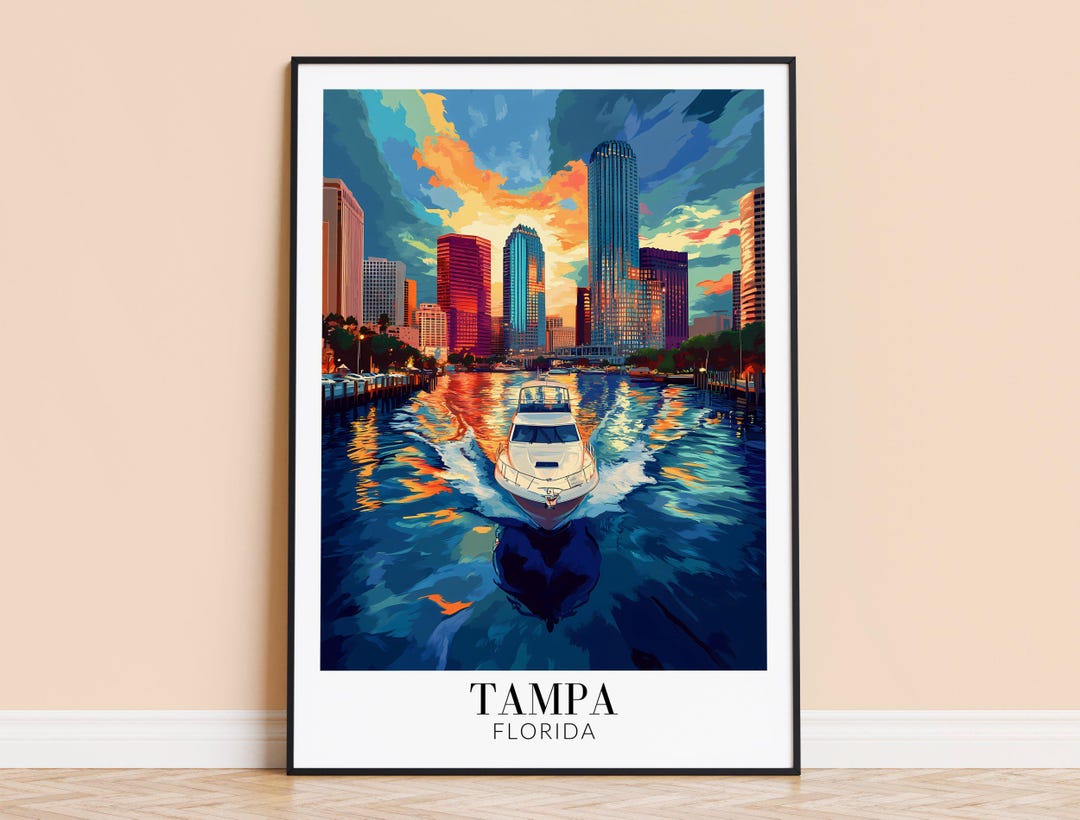Tampa Print - Tampa Florida Travel Wall Hanging - Decoração para casa ...
