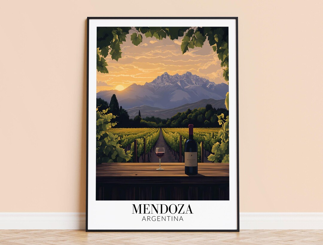 Mendoza Print - Mendoza Argentina Travel Wall Hanging - Home Decoration ...