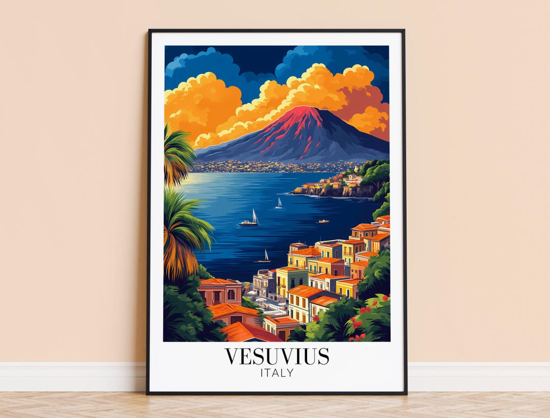 Vesuvius Print – Italy Wall Art Poster, Vesuvius Travel Print, Home ...