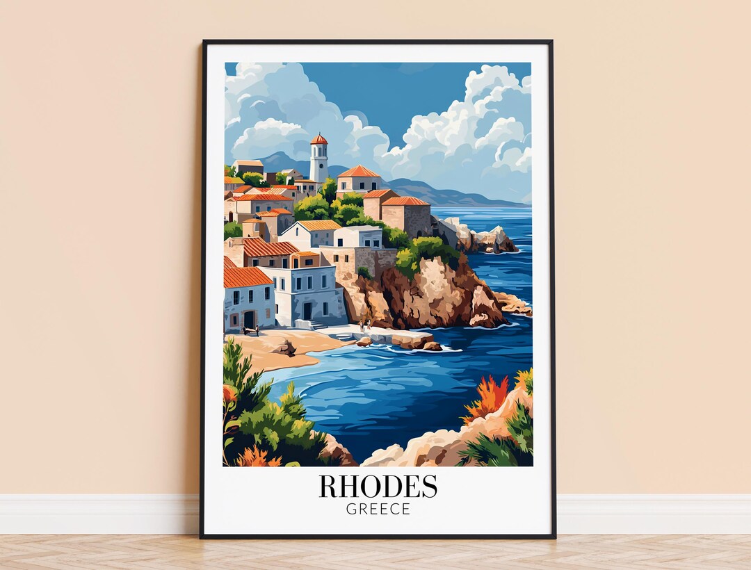 Rhodes Print - Rhodes Greece Travel Wall Hanging - Home Decoration ...