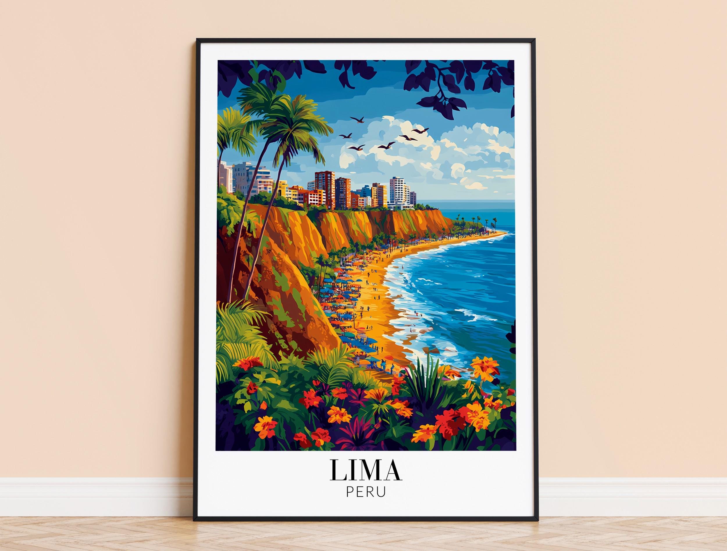 Lima Peru Travel Poster – South America Wall Art, Personalized Gift - Etsy