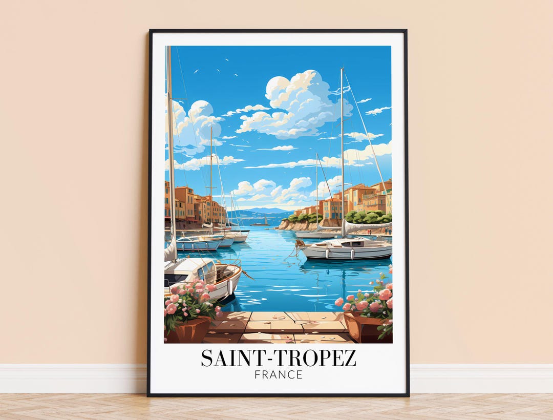 Saint-tropez Print - Saint-tropez France Travel Wall Hanging - Home Decoration - Gift for Art ...