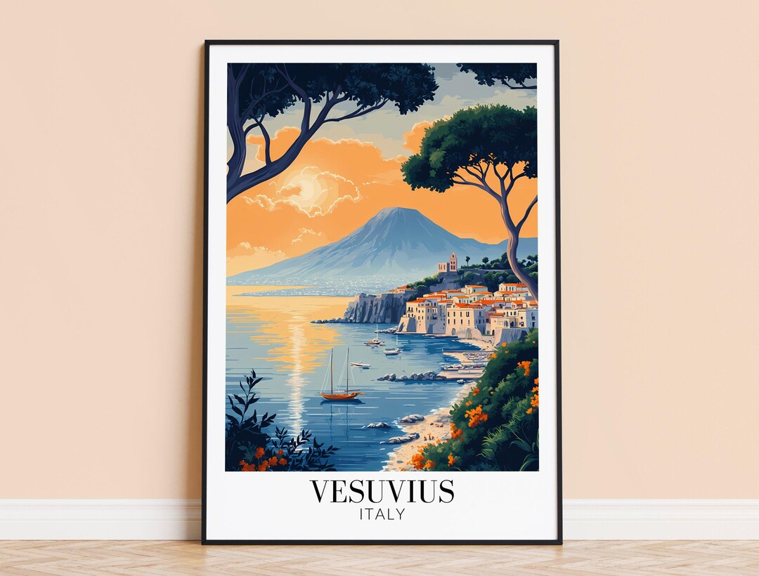 Vesuvius Print – Italy Wall Art Poster, Vesuvius Travel Print, Home ...