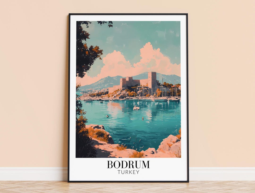 Bodrum Print – Turkey Travel Wall Art, Bodrum Resort Poster, Framed or ...