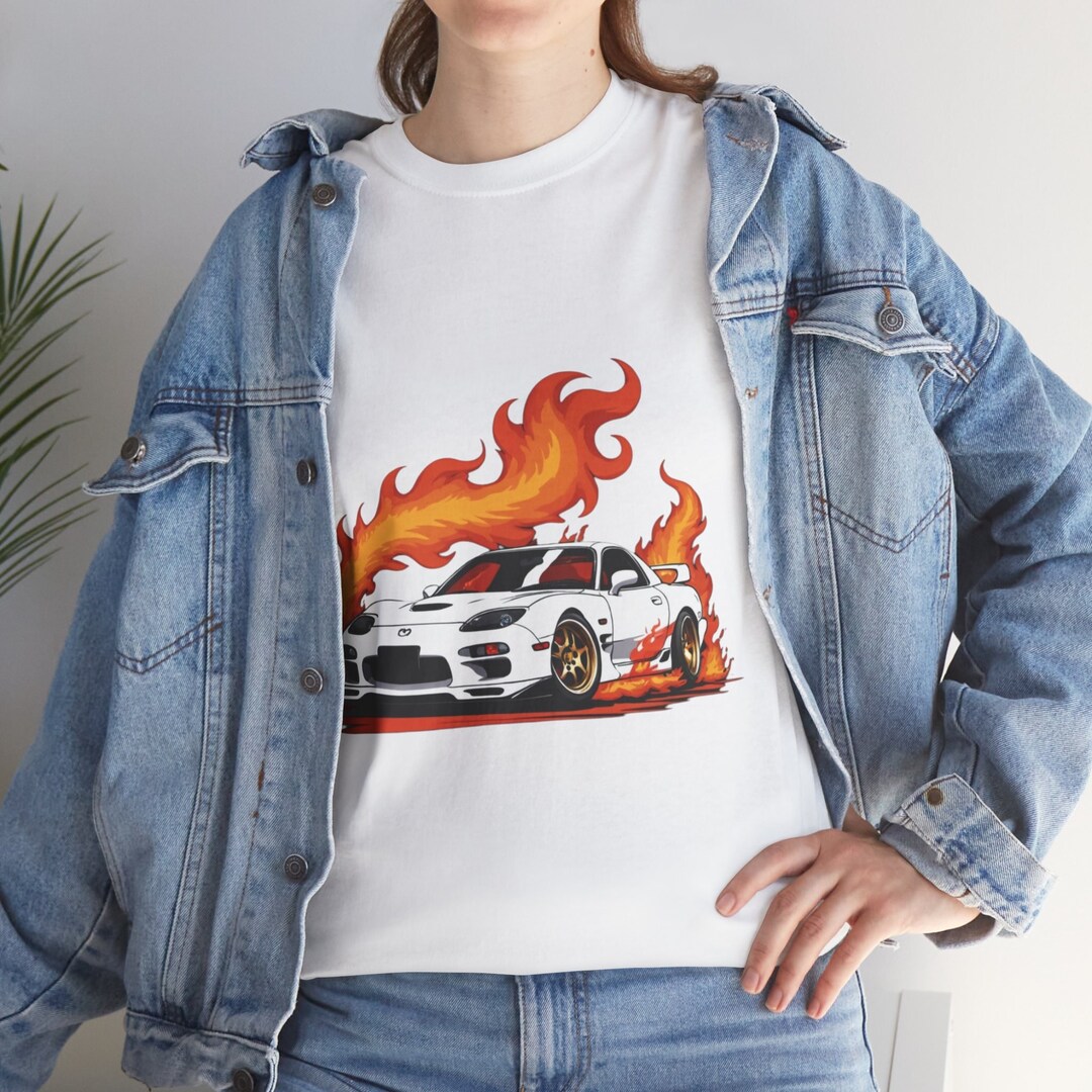 Unisex Mazda RX-7 drifting in Flames T-shirt - Etsy