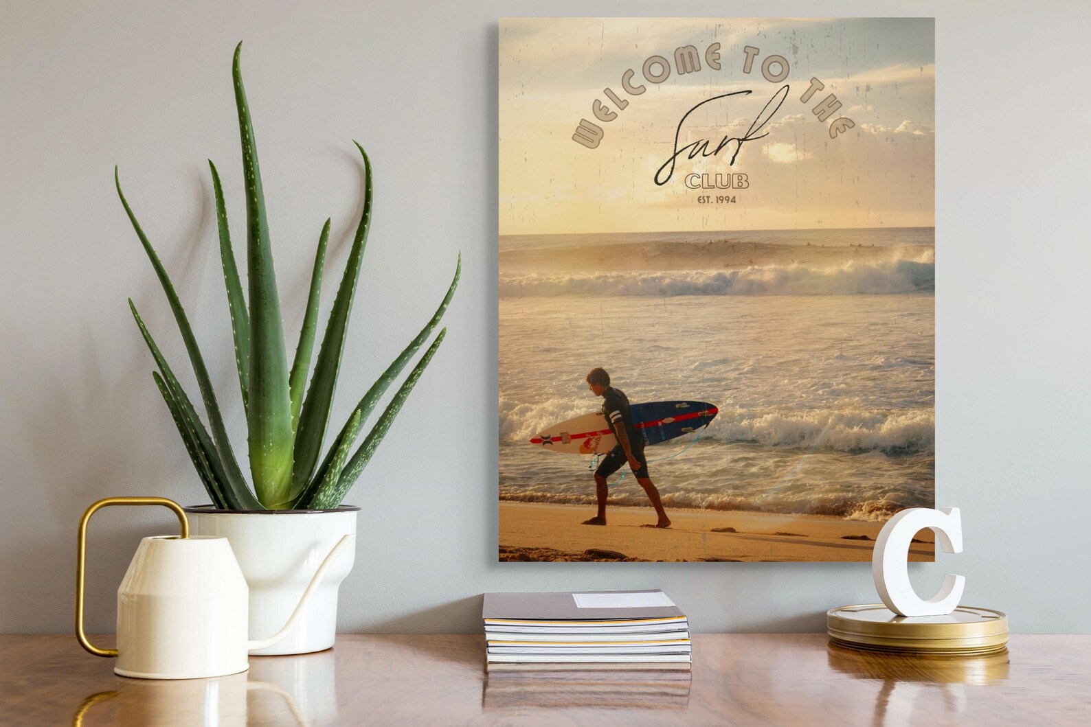 Retro Surf Poster, Oahu Hawaii North Shore Beach Poster, Surfing Beach ...