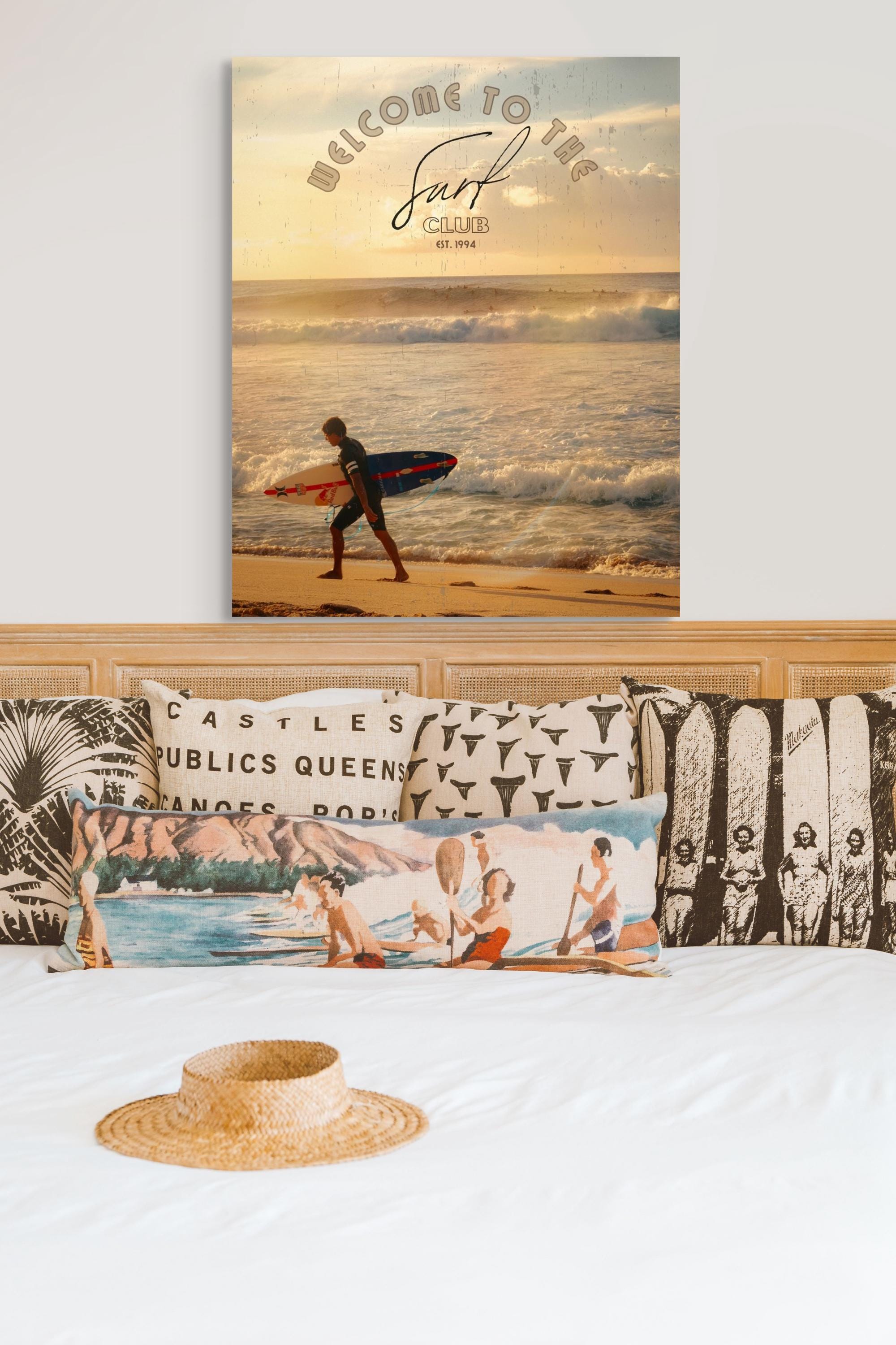 Retro Surf Poster, Oahu Hawaii North Shore Beach Poster, Surfing Beach ...