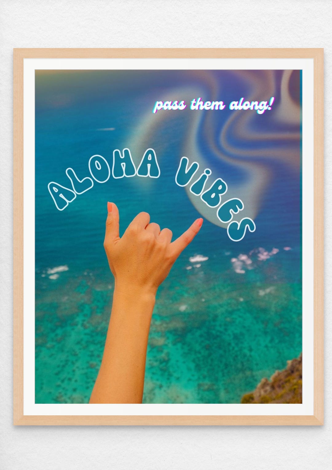 Aloha Vibes Oahu Hawaii Beach Poster, Beach Wall Art, Tropical ...