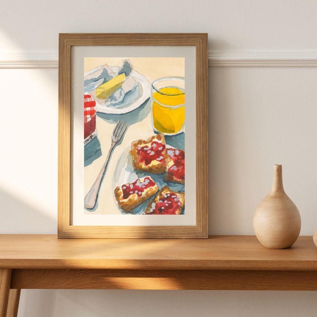 Colorful Breakfast Watercolor | Fine Art Print by Noelli - Etsy