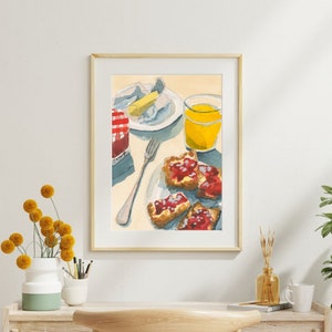 Colorful Breakfast Watercolor | Fine Art Print by Noelli - Etsy