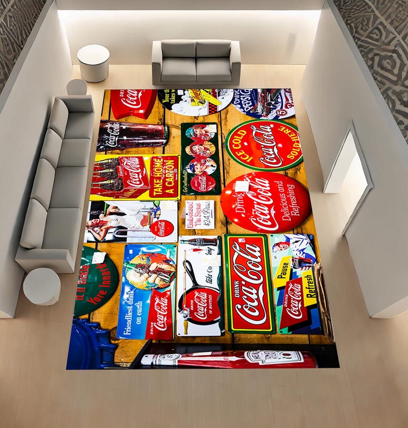 Coca Cola Rug, Coke Rug, Coca Cola Retro, Custom Rug, Coca Cola Vintage ...