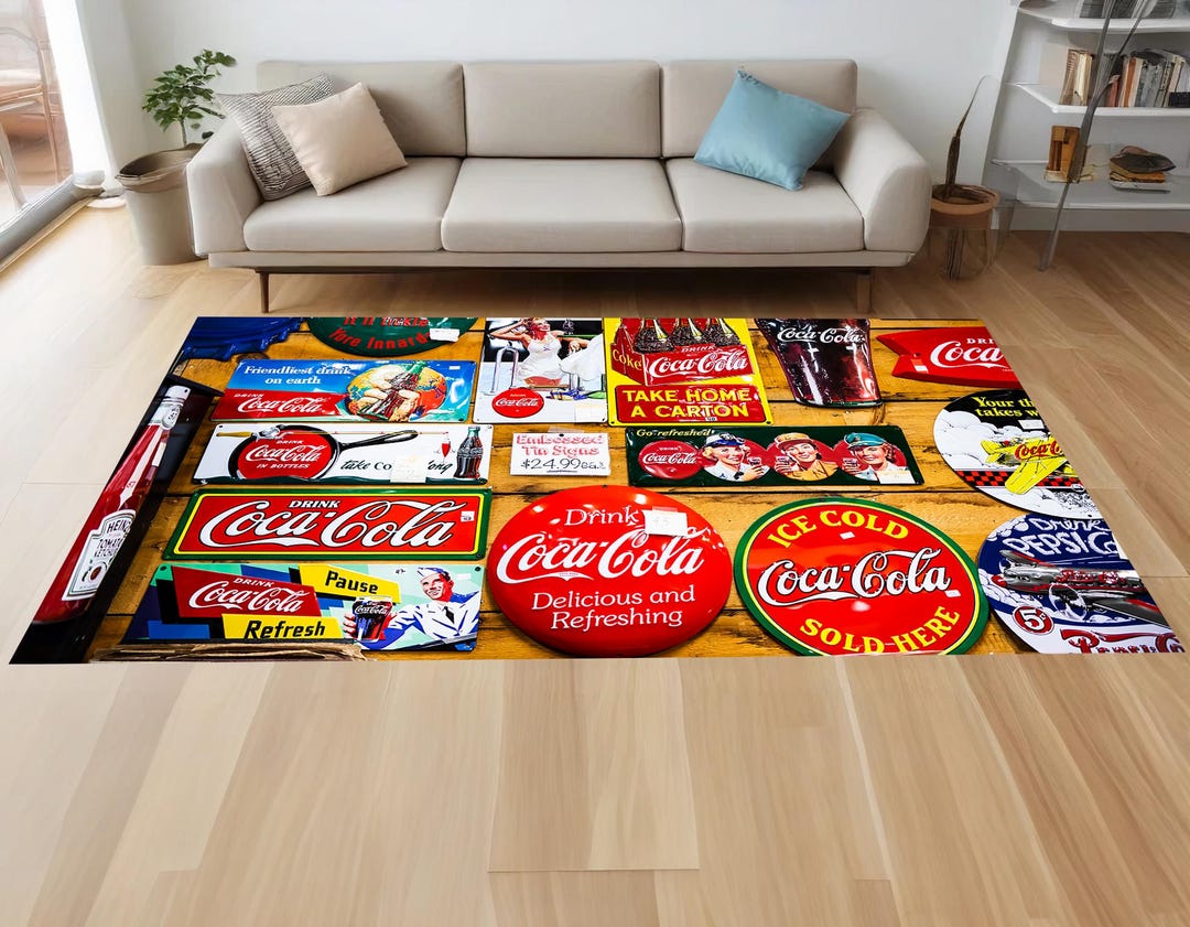 Coca Cola Rug, Coke Rug, Coca Cola Retro, Custom Rug, Coca Cola Vintage ...