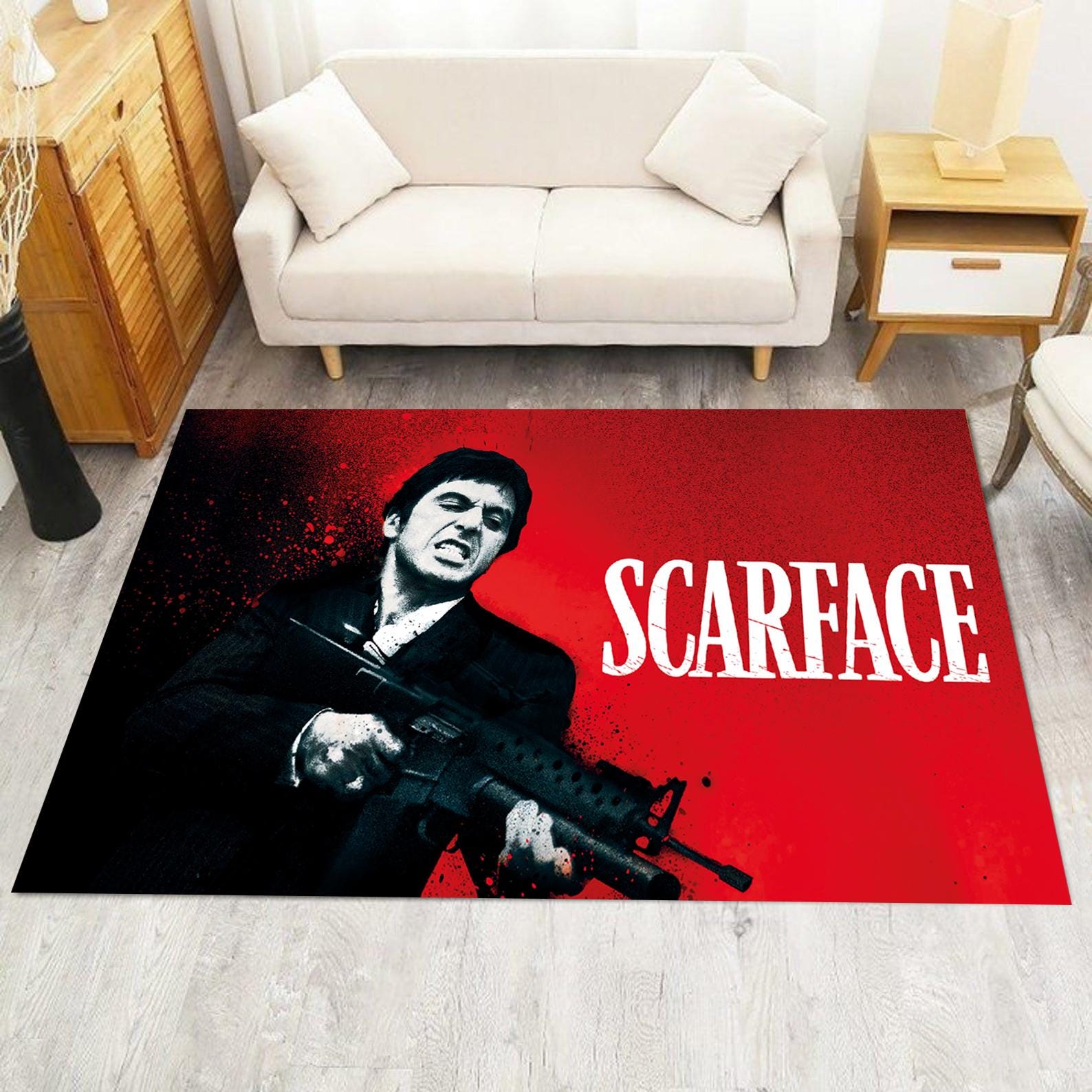 Rug for Living Room, Bedroom Rug, Scarface Rug, Bloody World Rug, Rug ...