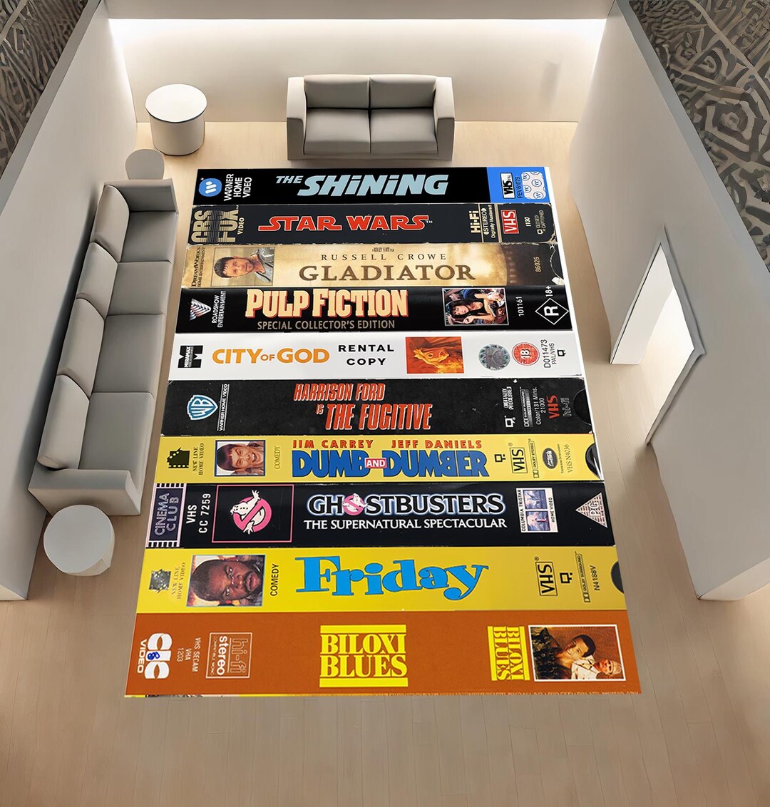 Amazing Retro Movies, Movie Rug, Horror, VHS Films, Modern Rug ...