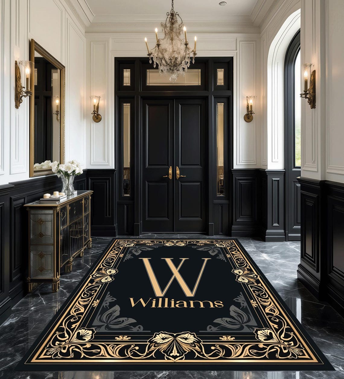 Entry Rug, Personalized Entryway Rug,family Name, Entrance Rug for ...