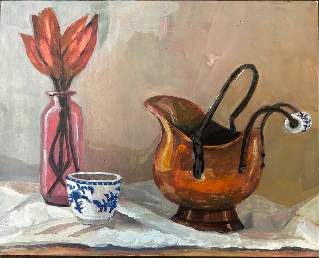Still Life With Pitcher - Original Painting - Etsy