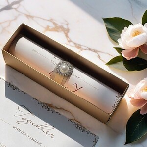 Handmade Personalized Wedding Scroll Invitation With Pearl Ribbon and ...