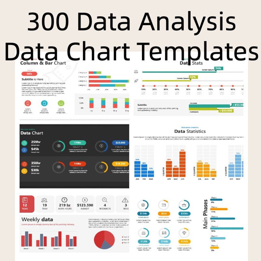 300 Data Analysis Powerpoint Template, 300 Data Statistic Editable ...