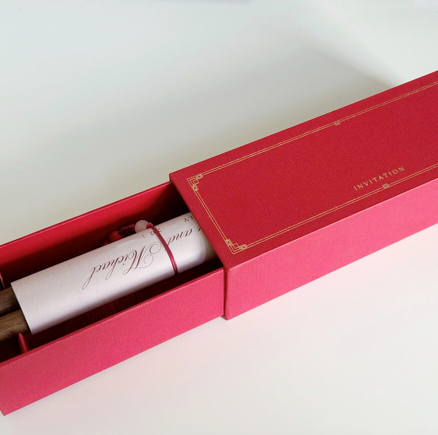 Vintage Scroll Invitation Wedding Scroll Invitation, Party, Asian ...