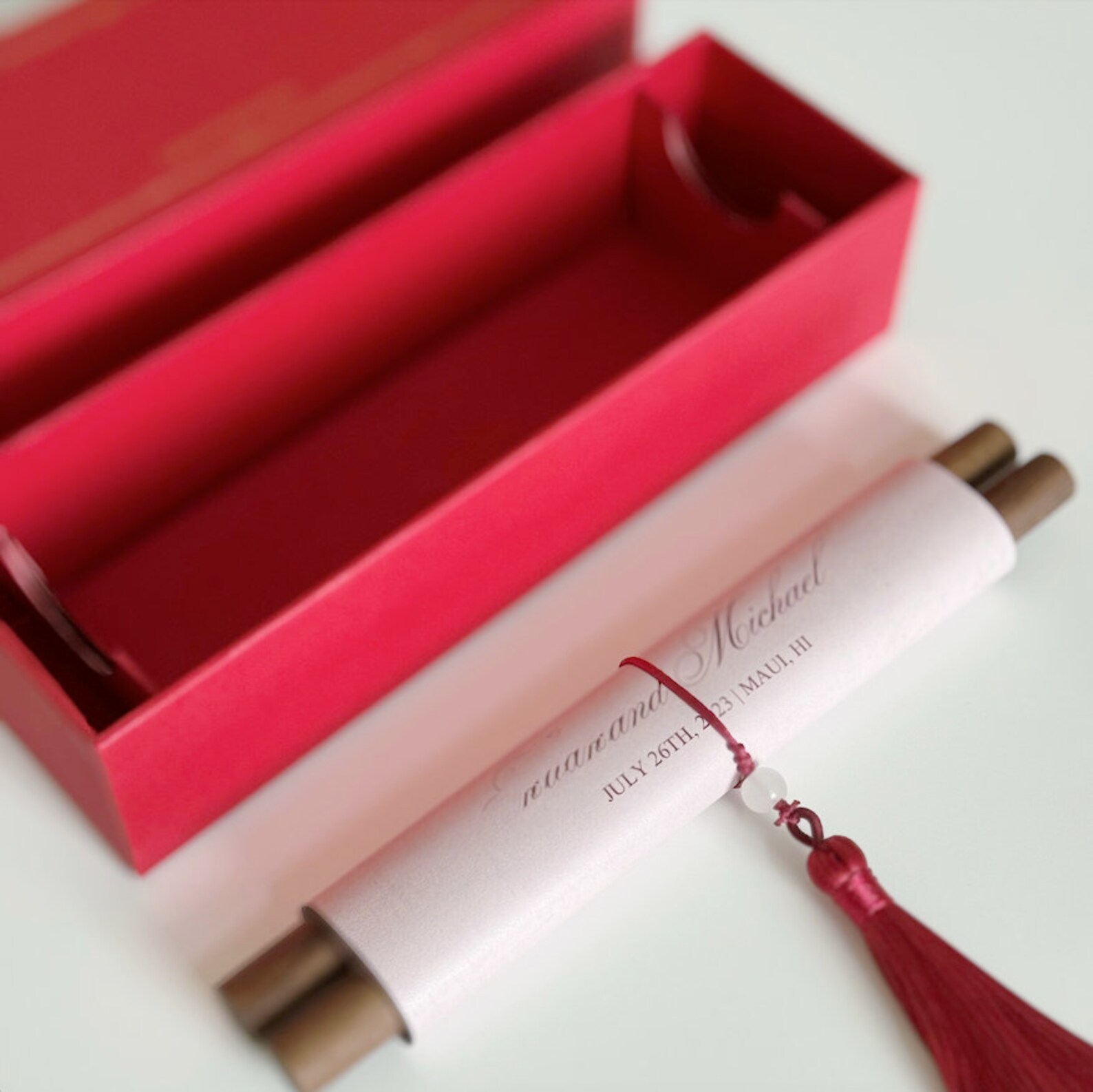 Vintage Scroll Invitation Wedding Scroll Invitation, Party, Asian ...