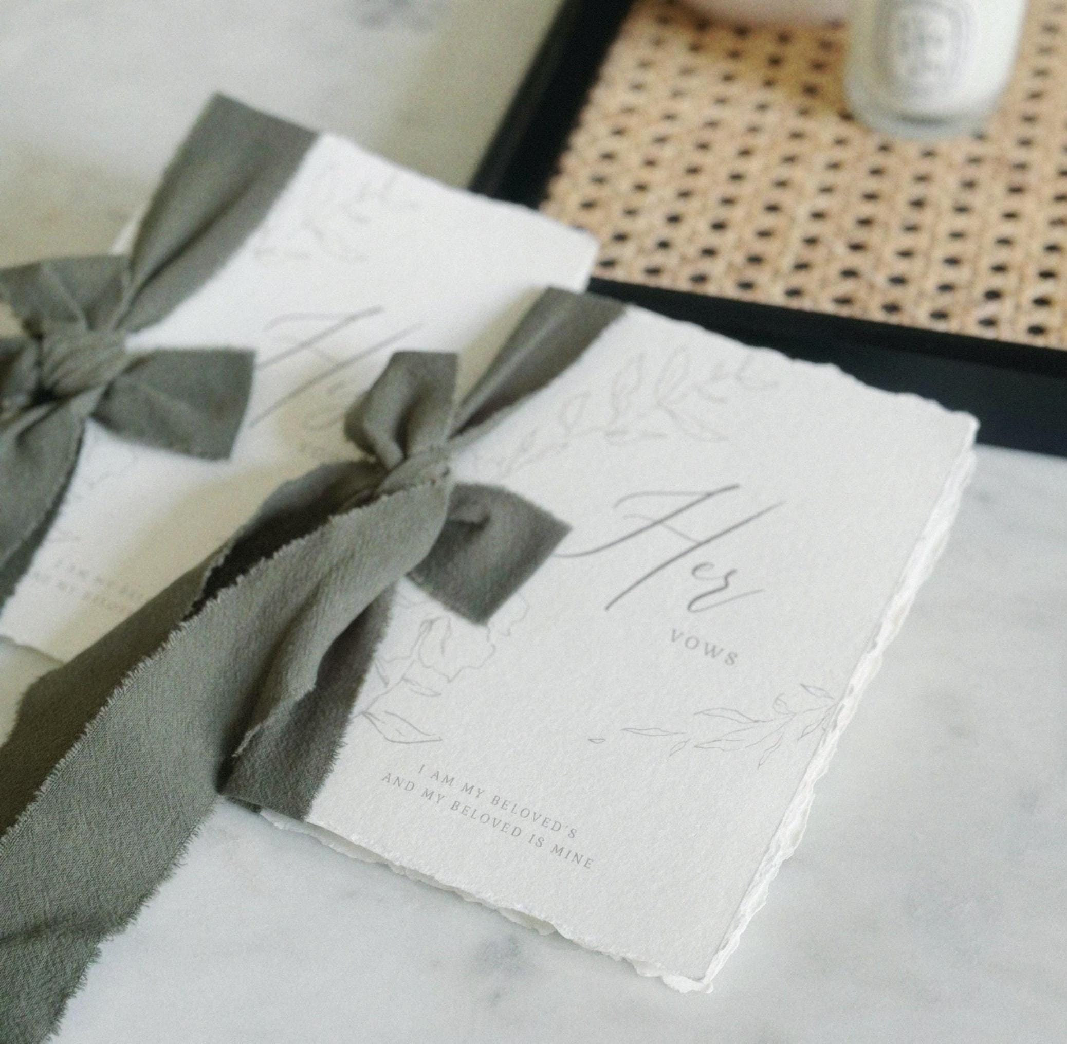 Handmade Vow Book Set of 2, Handmade Paper Wedding Booklets, Handmade ...