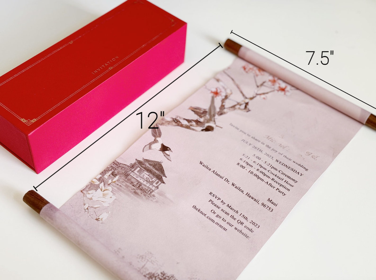 Vintage Scroll Invitation Wedding Scroll Invitation, Party, Asian ...