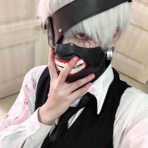 Handmade 3D Tokyo Ghoul Cosplay Mask Set, 2 Piece Ken Kaneki Cosplay ...