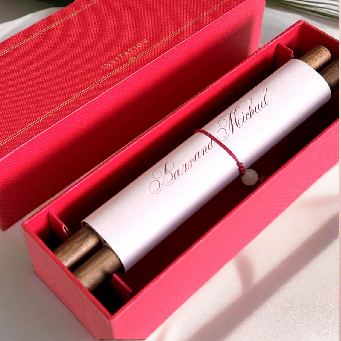 Vintage Scroll Invitation Wedding Scroll Invitation, Party, Asian ...