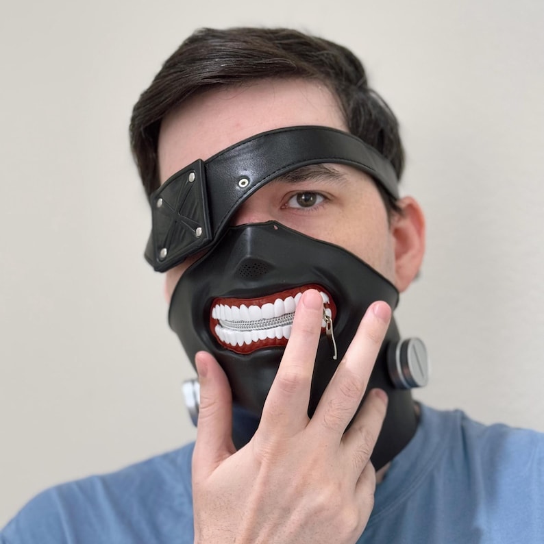 Handmade 3D Tokyo Ghoul Cosplay Mask Set, 2 Piece Ken Kaneki Cosplay ...