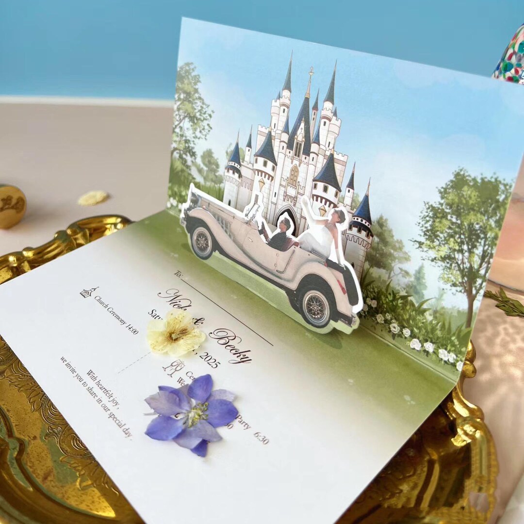 Custom Pop up Wedding Invitation, Handmade 3D Wedding Invitation ...