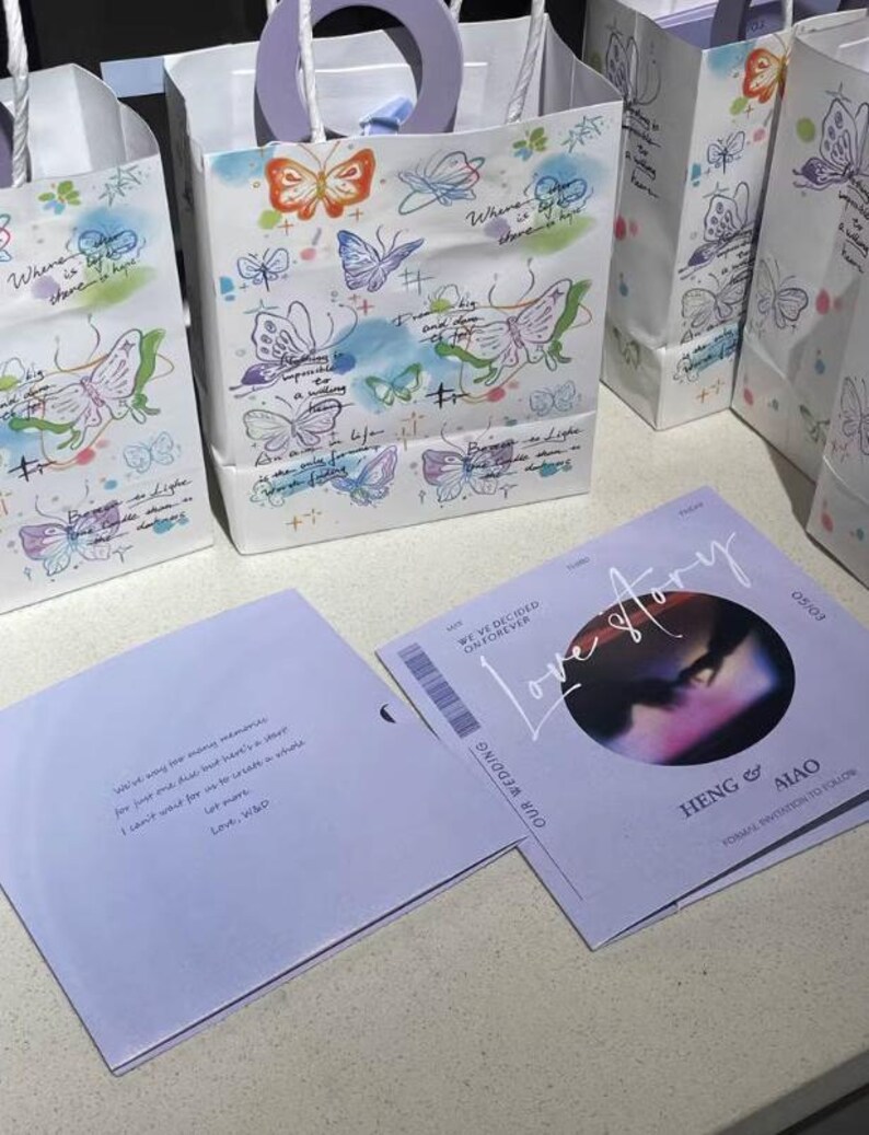 Custom Real Vinyl Wedding Invitation, Custom Music Theme CD Wedding ...