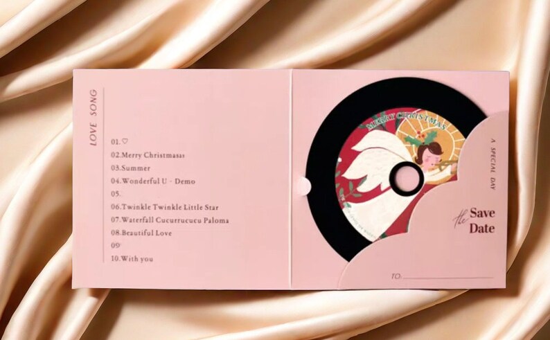 Custom Real Vinyl Wedding Invitation, Custom Music Theme CD Wedding ...