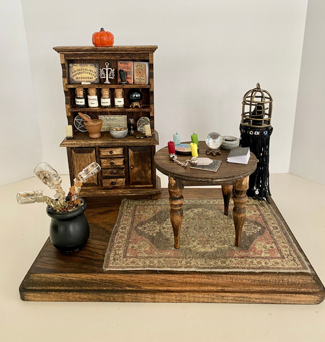 Dollhouse Miniature Interactive Diorama Witch, Haunted Cauldron - Etsy