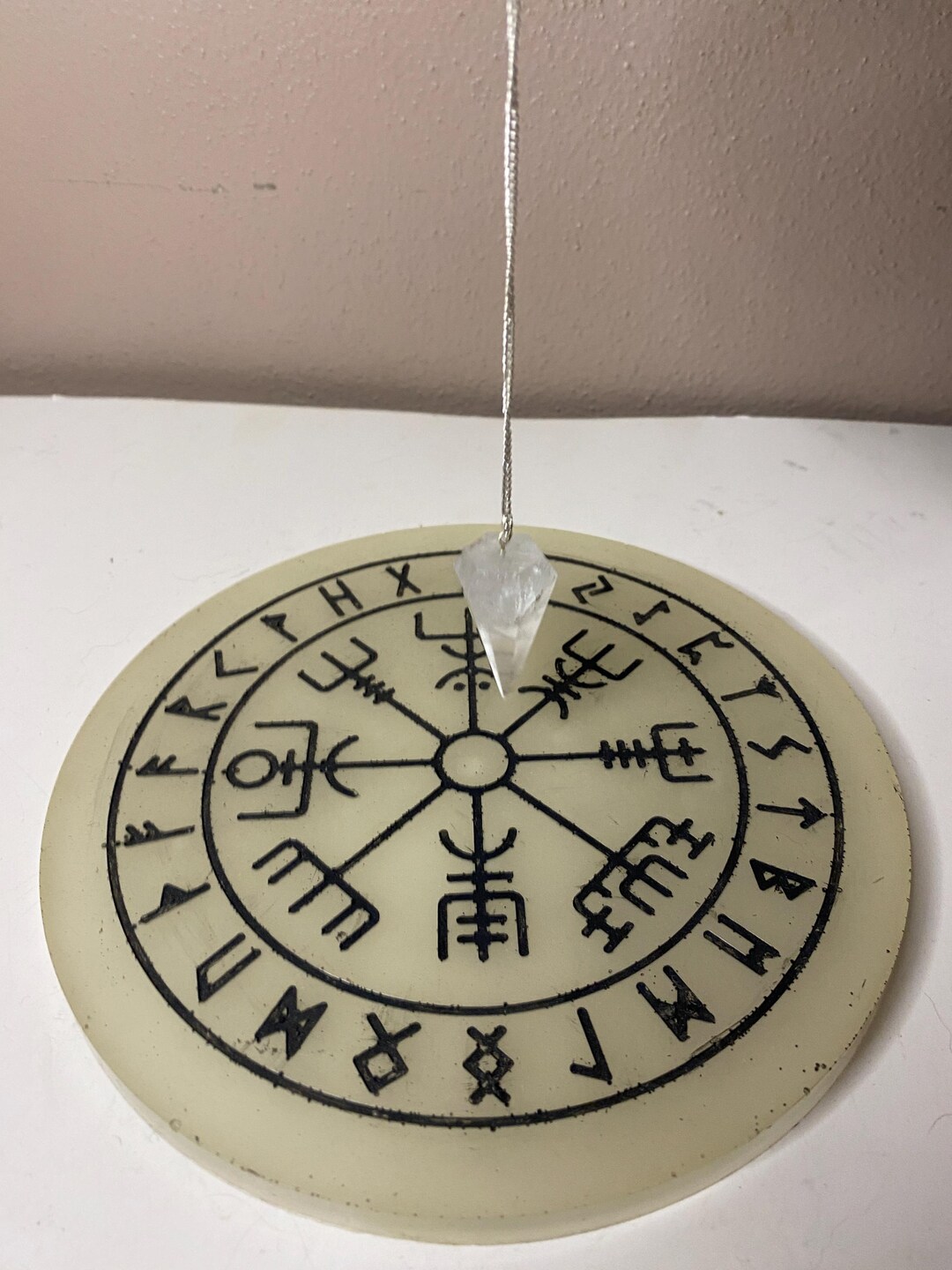 Pagan Witch WICCA Viking Vegvisir Runes Pendulum Chart Glow in Dark - Etsy