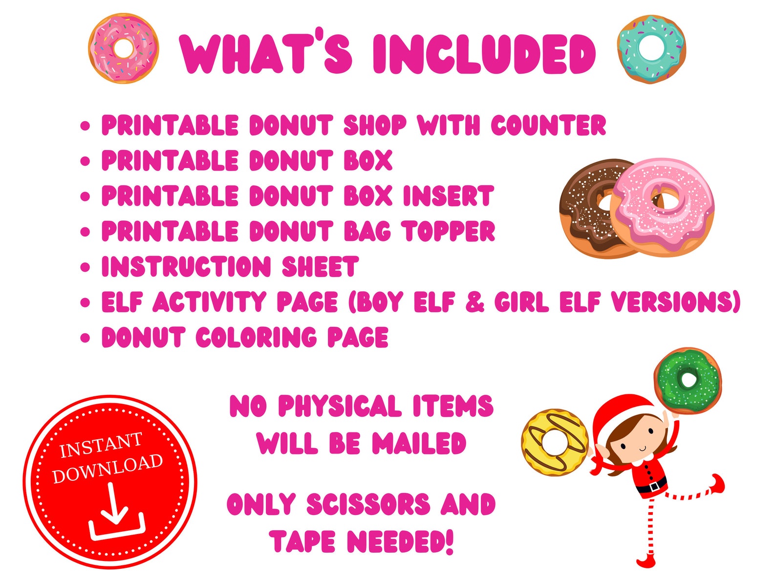 Elf Printable Donut Shop - Printable Elf Props, Printable Elf ...