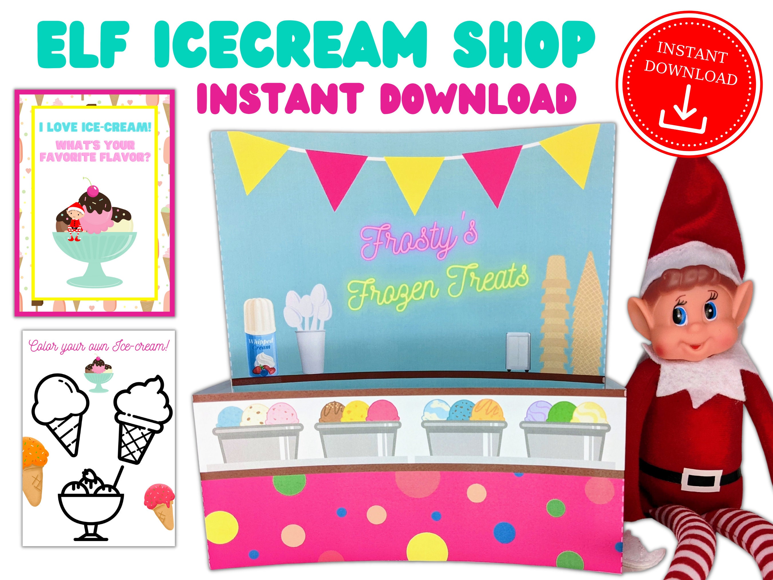 Elf Printable Ice-cream Stand Printable Elf Props, Printable Elf ...