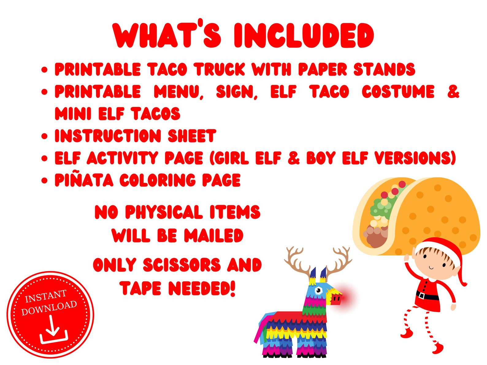 Printable Taco Truck - Printable Elf Props, Printable Elf Accessories ...