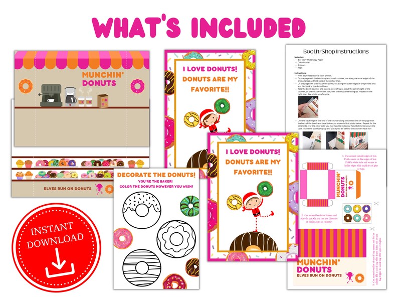 Elf Printable Donut Shop - Printable Elf Props, Printable Elf ...