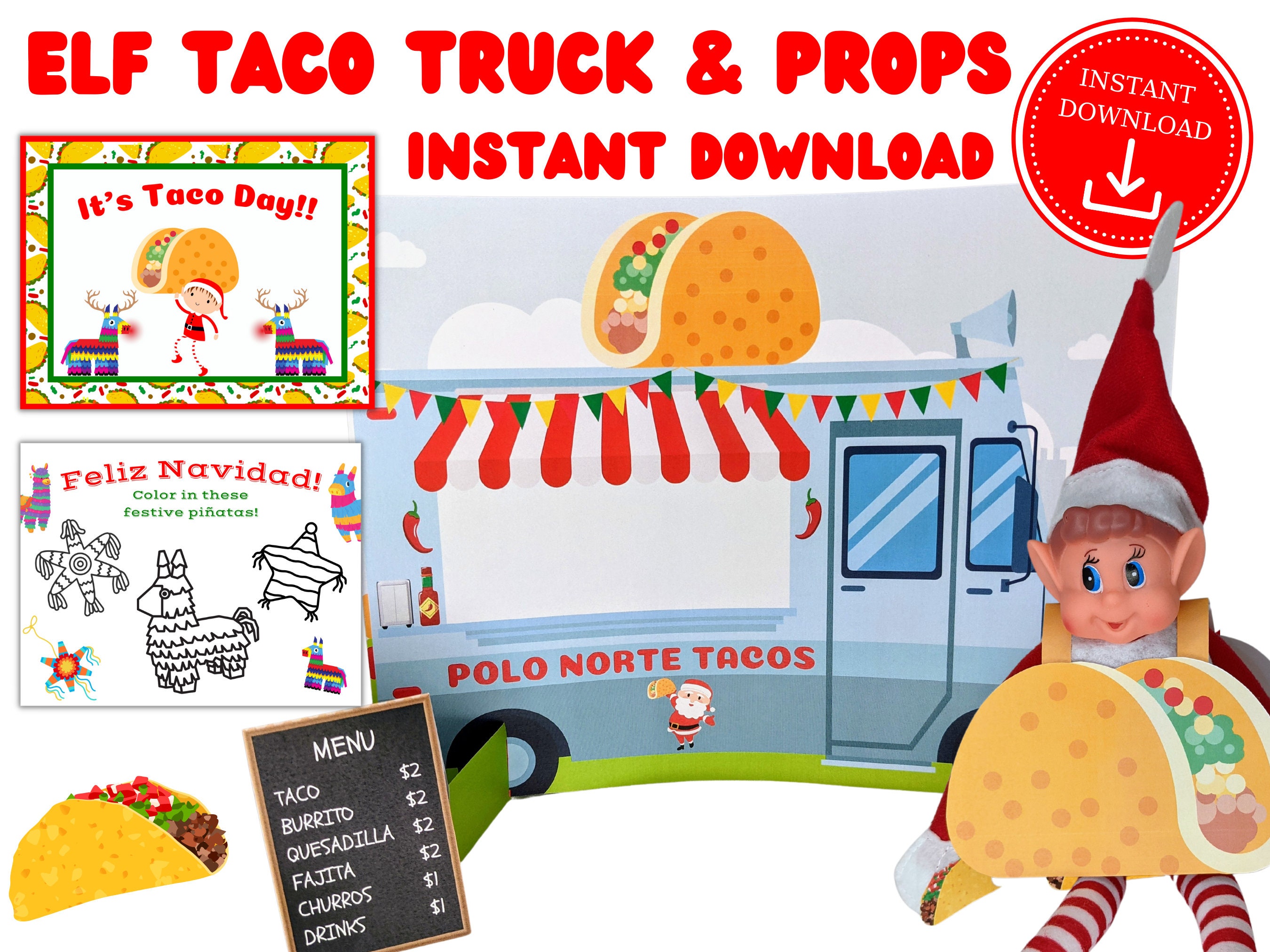 Printable Taco Truck Printable Elf Props Printable Elf - Etsy Australia